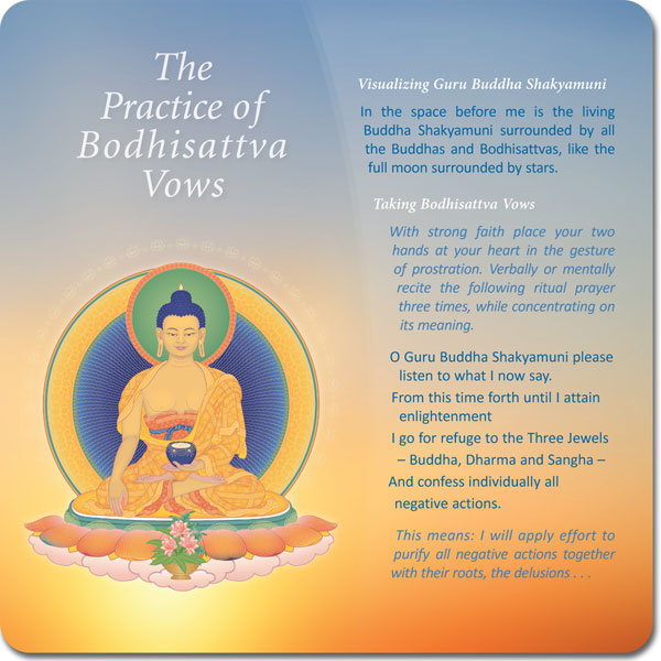 The Practice of Bodhisattva Vows - large postcard