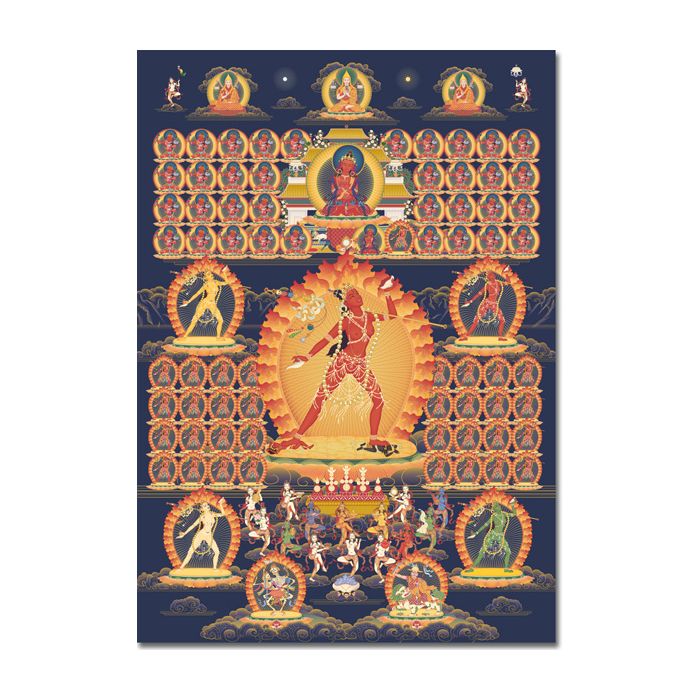 Vajrayogini 7 (Lineage Gurus and Dakinis) - 12 x 16.5 small poster