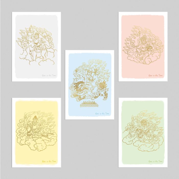 Dorje Shugden Five Lineages - Golden Foil Art Card Set