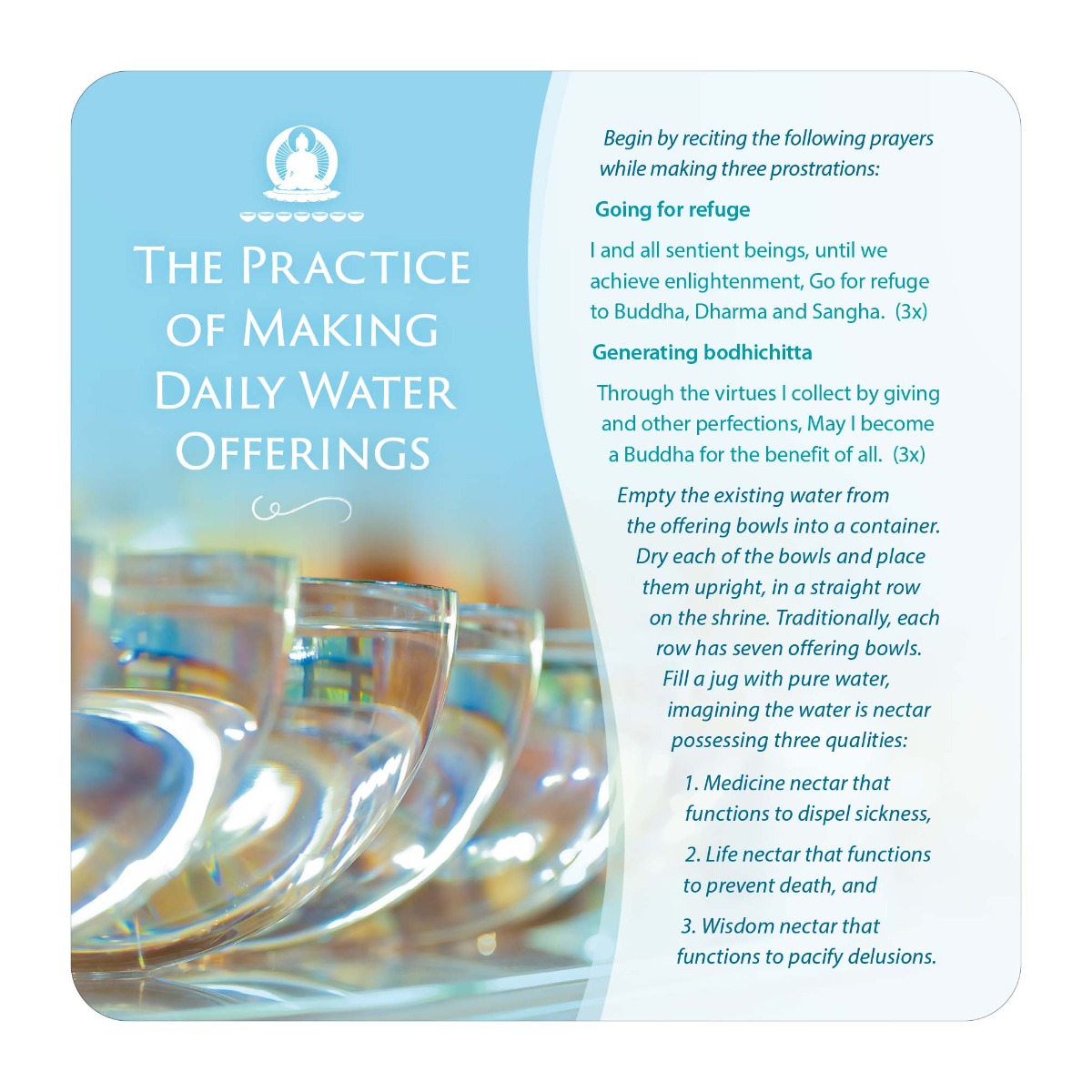 The Practice of Making Daily Water Offerings - LARGE CARD