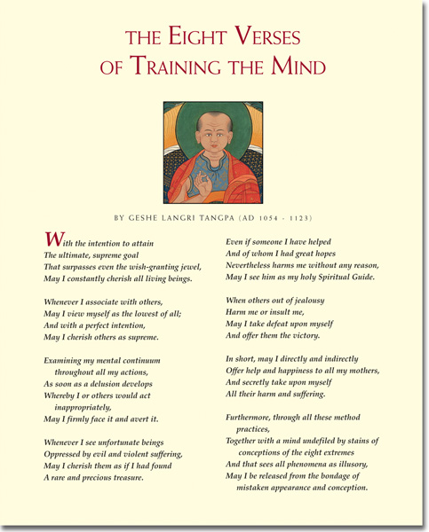 Wisdom Print - The Eight Verses of Training the Mind